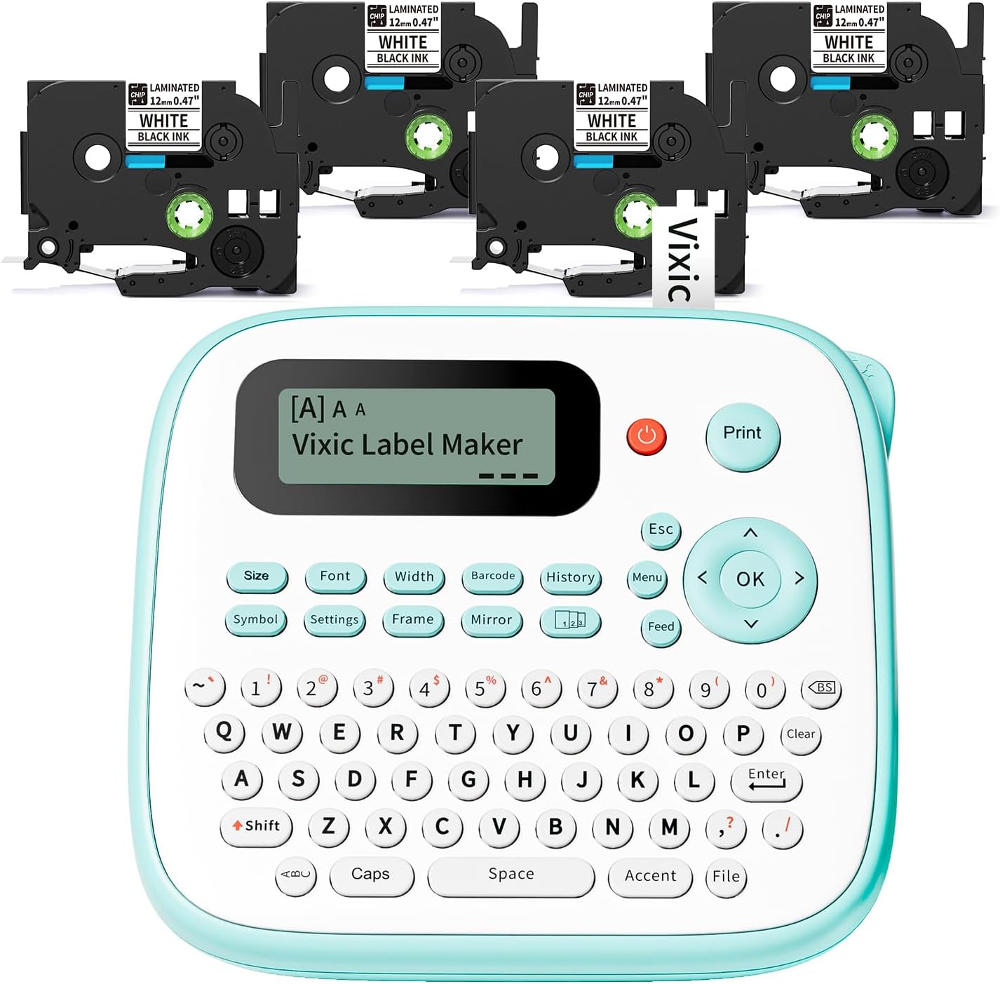 Label Maker, D210S Label Maker Machine with 4 Laminated Tapes, 12mm ...